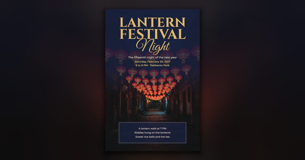 Lantern Festival night poster: Free Editable Template | BudgetPixel