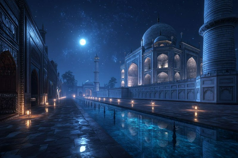 A striking night photograph of the Taj Mahal compl | chris70 on ...