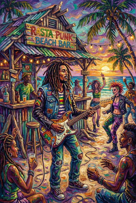 A vivid digital painting of a tropical beach party | DavidP on ...