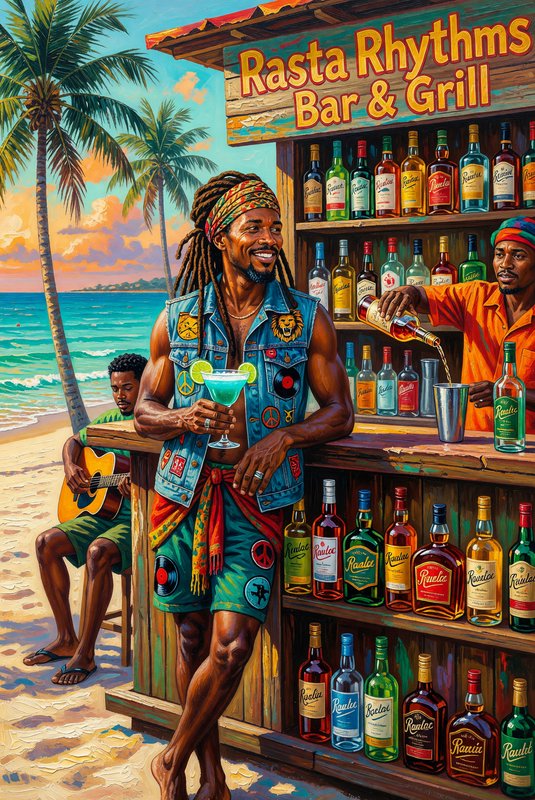 A vivid digital painting of a tropical beach party | DavidP on ...